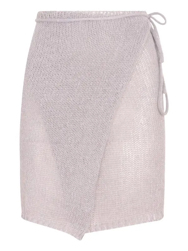 LONDON ATELIER BYPRODUCT Wrap Knitted Apron Skirt - Grey