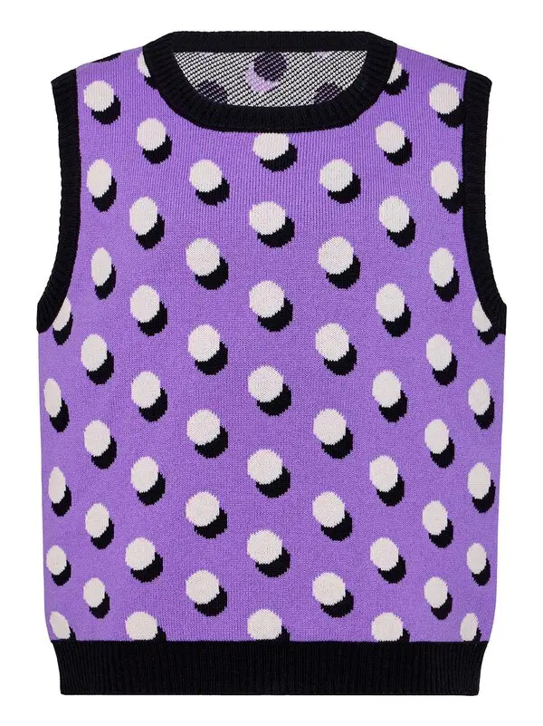 INGMARSON Oversized Polka Dot Vest - Purple