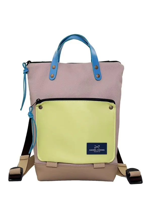 DANIEL CHONG Neutrals Waterproof Book Holder Mini Backpack With Double Zipper - Yellow