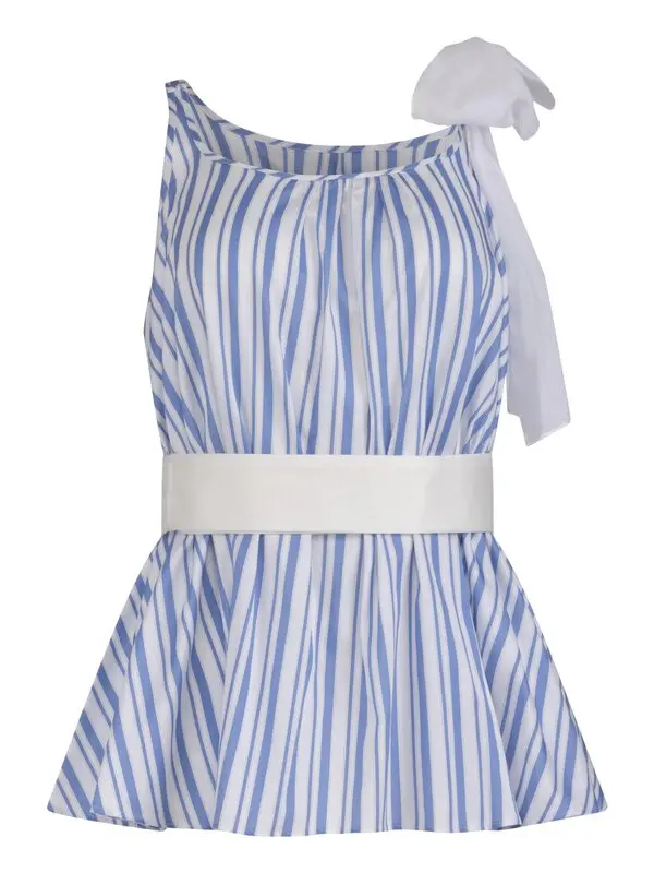 HELENE GALWAS Blue / White Bettire Blue-white Striped Tanktop - Blue/white