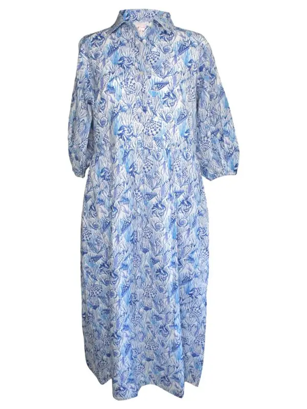 MARY MARSHMALLOW Frannie Dress Long Seashells - Blue