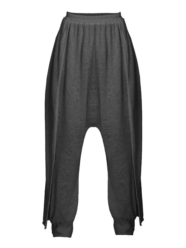 ZHENABIA Grey / Black Suhan Harem Pants Charcoal Boho Salvar Pants - Grey/black