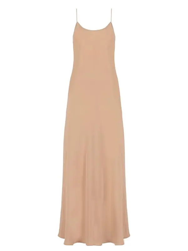 TEODORA MILANO Neutrals / Porto Rafael Silk Long Dress - Brown