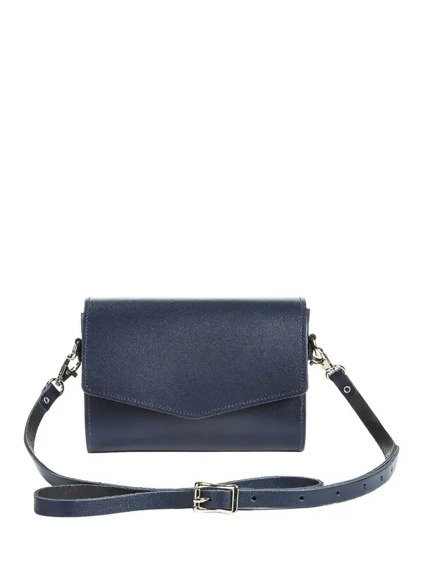 ZATCHELS Handmade Leather Clutch Bag Navy - Blue