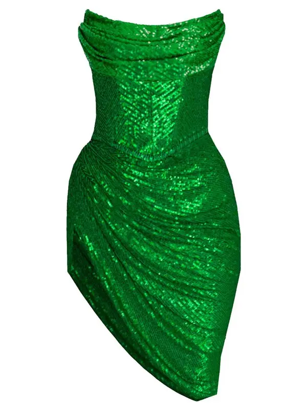 ANGELIKA JOZEFCZYK Delia Mini Sequin Dress - Green