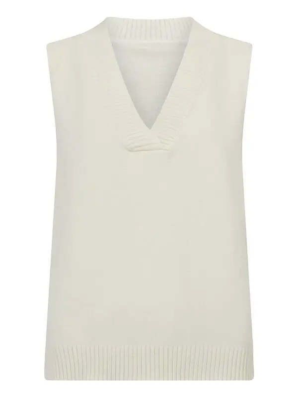 LULA-RU Neutrals Vest Jumper Cream - White