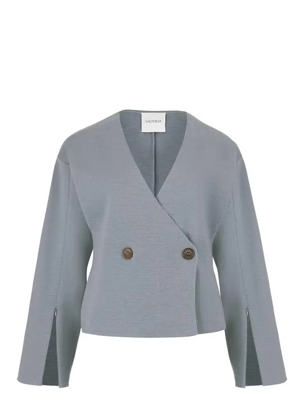 SALANIDA Galante Knitted 100% Merino Blazer Light - Grey