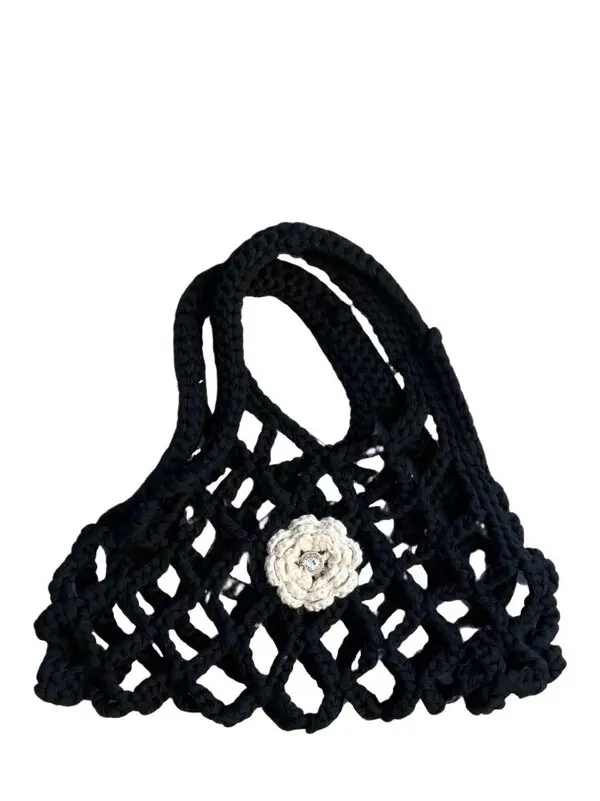 DECOLET THE LABEL Mini Crochet Bag - Black