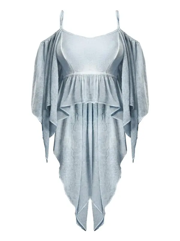 ZHENABIA Venus Blouse Baby Boho Top - Blue
