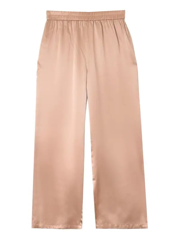 BEL CASHMERE Jane Silk Pants In Latte - Brown
