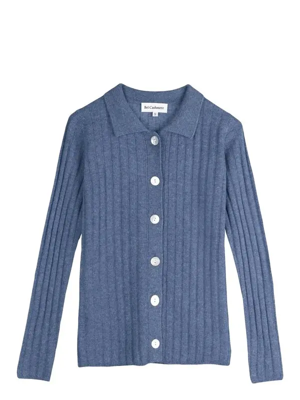 BEL CASHMERE Charlotte Cashmere Cardigan In Hortensia - Blue