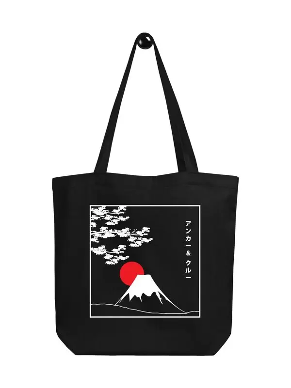 ANCHOR & CREW Mount Fuji Landmark Recycled Cotton Tote Bag - Black