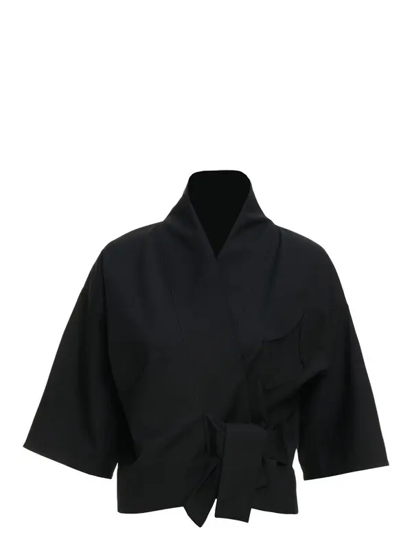 MOE Charcoal Wool Vest Jacket Front Pocket - Black