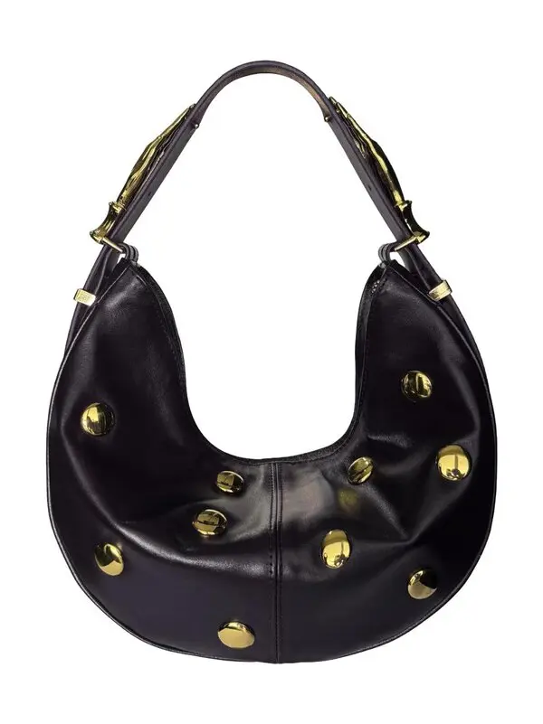 INDIGOLUSH Midi Hobo Studded Gilded Lure - Black