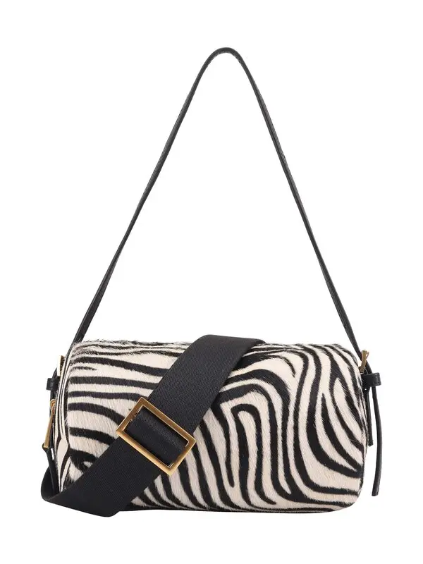 PAUL COSTELLOE Leoni Leather Cross Body Bag Bleached Sand - Black