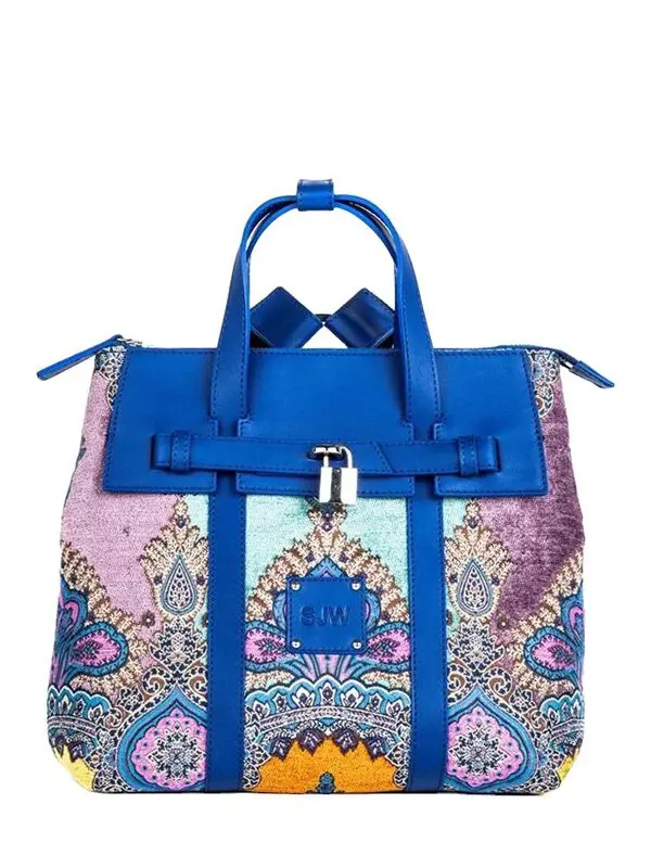 SJW BAGS LONDON Marlowes Velvet Bag - Blue