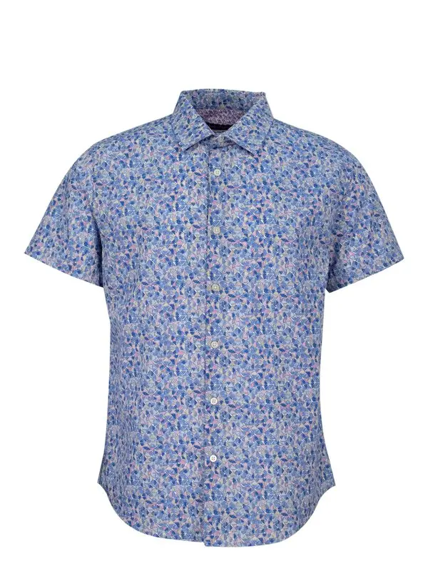 LORDS OF HARLECH Scott Mosaic Shirt - Blue