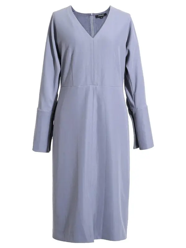 SMART AND JOY Bat Sleeves And V-neck Dress - Blue