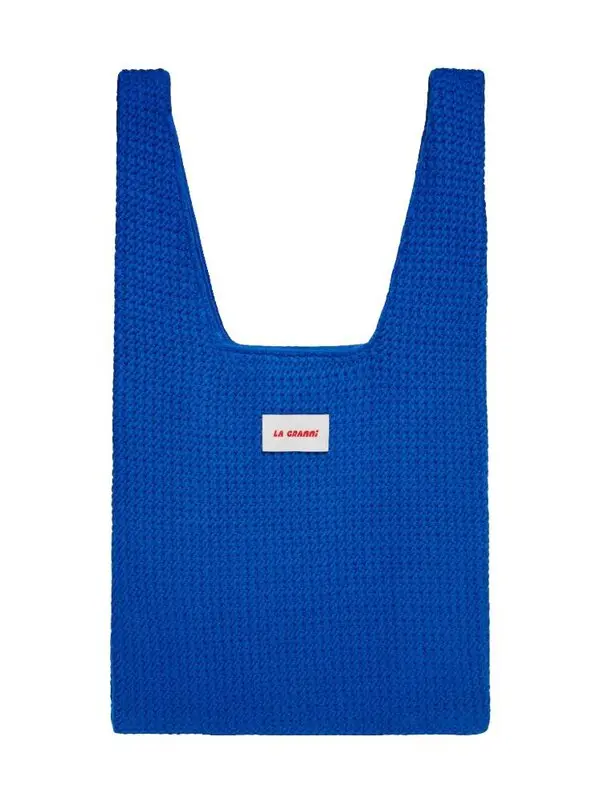 LA GRANNI Knit Tote Bag - Blue