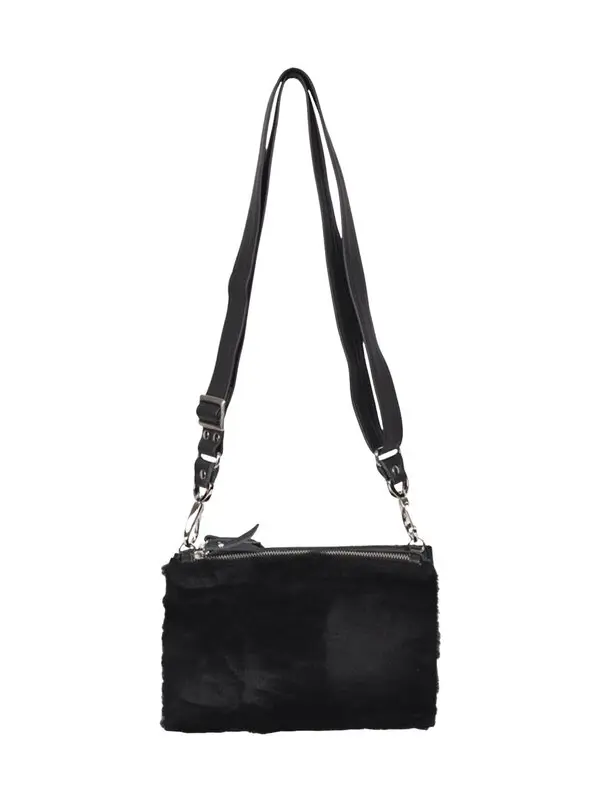 OWEN BARRY Sheepskin Crossbody Clutch Grenn - Black