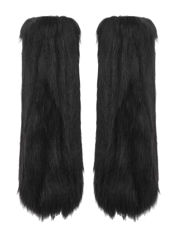SEROTONINN Faux Fur Legwarmers - Black