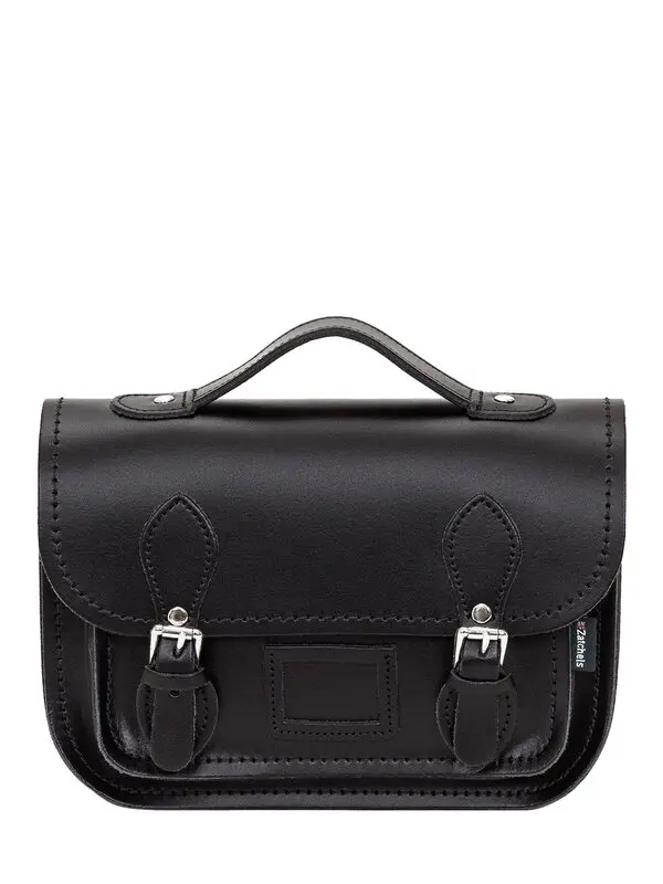 ZATCHELS Leather Midi Satchel - Black