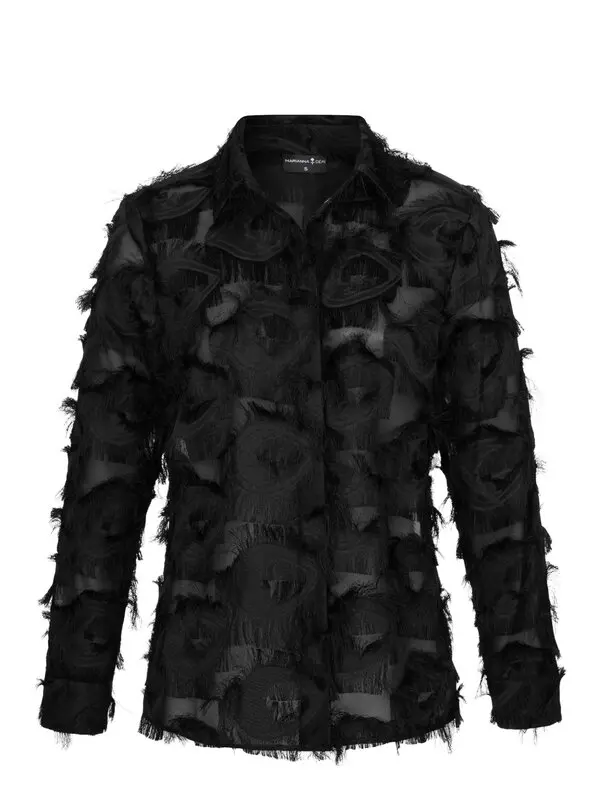 MARIANNA DÉRI Fringed Blouse - Black