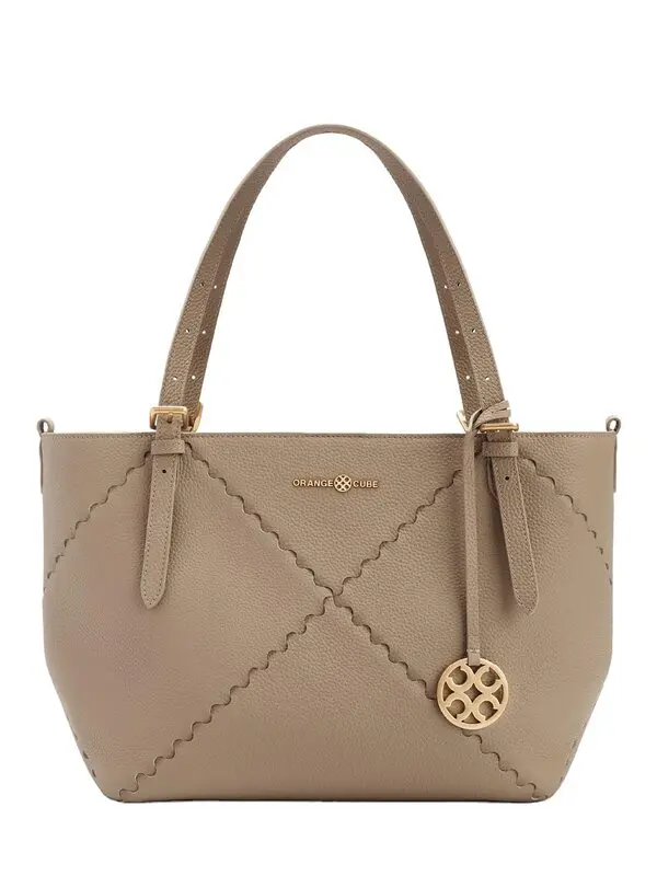 ORANGE CUBE Dusk Mosaic Tote Beige - Brown