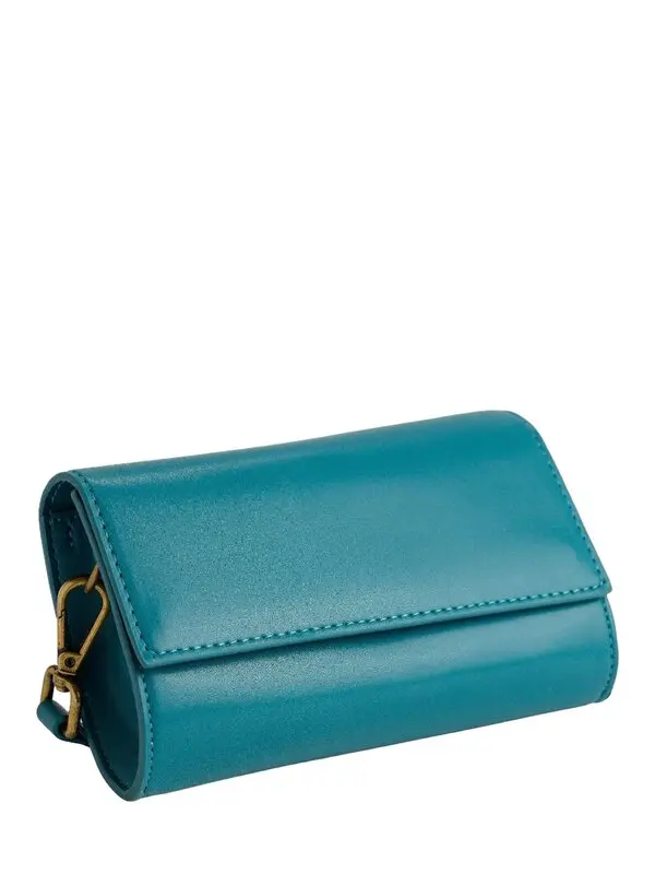 NO.49 HANDBAGS Francine Turquoise Belt, Crossbody, Shoulder & Clutch Bag - Blue