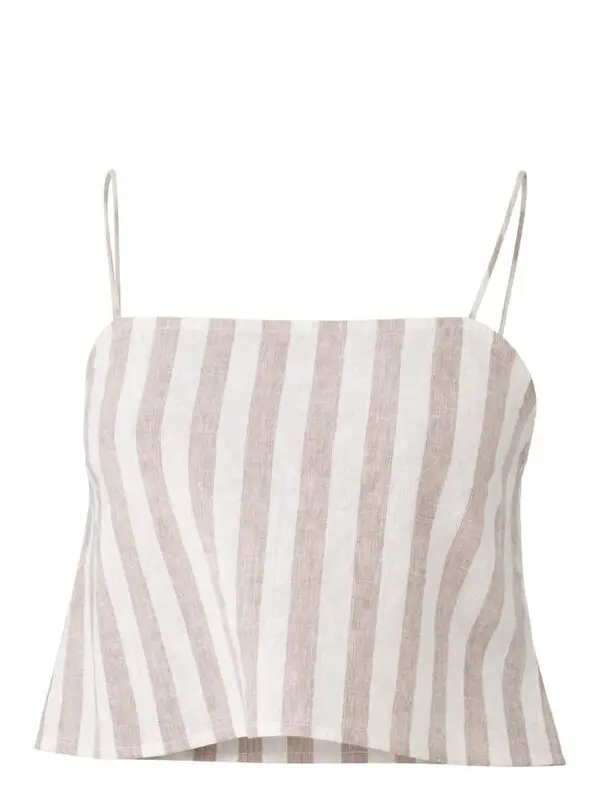 W.TWO White / Red The Bari Cropped Cami - White/red