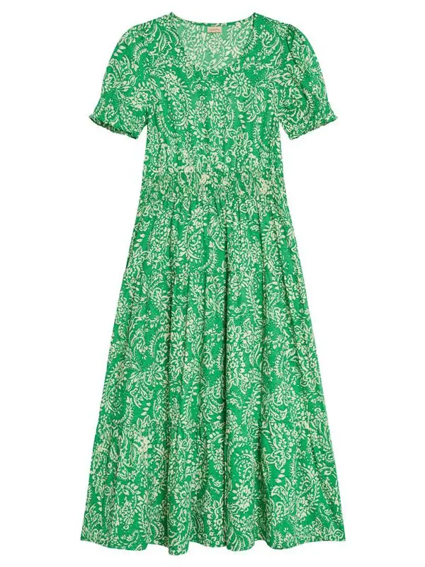 INARA Jaipur Cotton Dress - Green