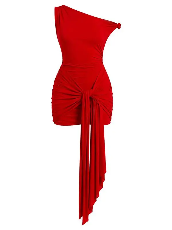 MAISON DE GALA Aurelia Crimson Mini Dress - Red