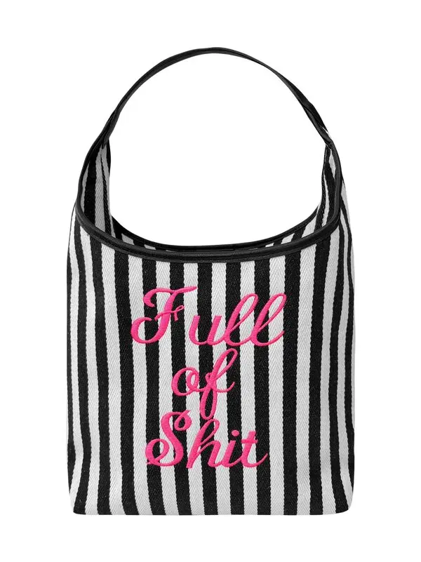 LILLY LOVES Neon Pink Full Of Shit Bag - Black