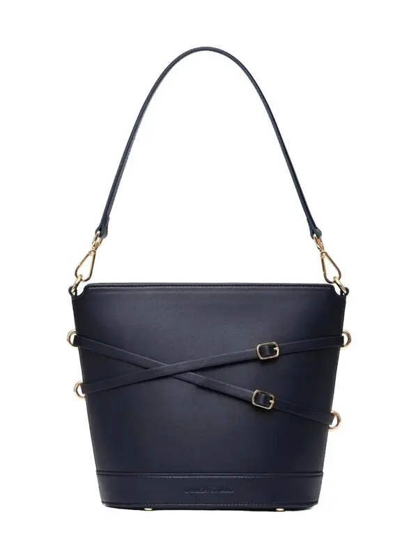 OWLISH STUDIO Glacier Vegan Leather Bucket Bag - Blue
