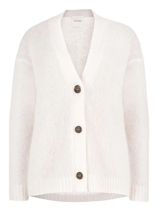 SALANIDA Melody Mohair Cardigan - White
