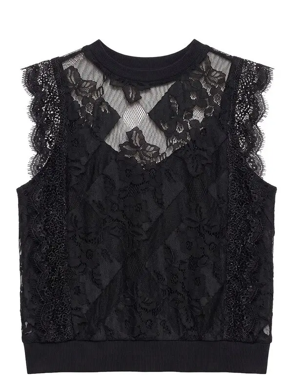 TANTRA SPAIN SL Sheer Lace Top With An Elastic Waistband - Black