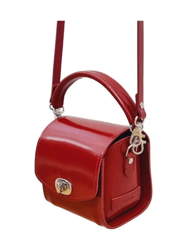 ZATCHELS Bauble Handmade High Shine Leather Handbag - Red