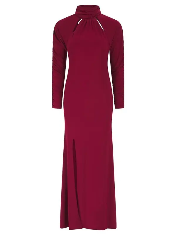 CELESTINE & MAE Celosia Midaxi Dress In Rumba - Red