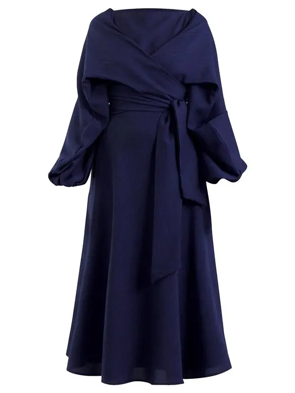 MEEM LABEL Crawford Navy Midi Dress - Blue