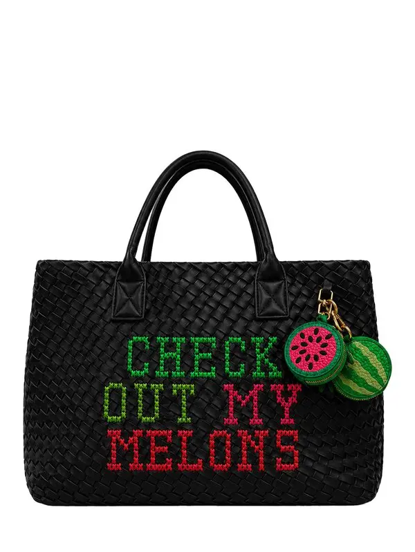 LILLY LOVES Check Out My Melons Handbag - Black