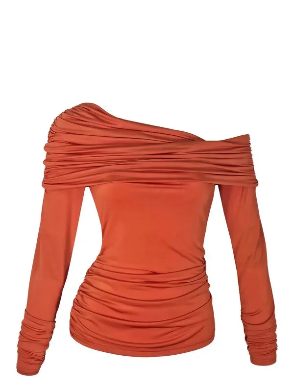 ME & THEE Pour Moi Bardot Top - Orange