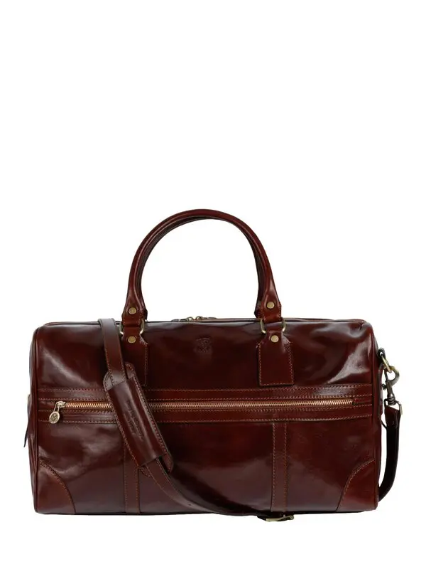 TIME RESISTANCE Leather Duffel Bag To The Lighthouse - Brown