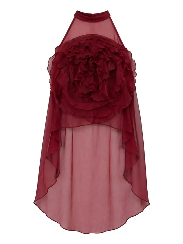 SAN MALÓ Carolina Chiffon Top - Red