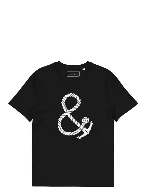 ANCHOR & CREW Oversized Ampersand Signature Organic Cotton T-shirt - Black