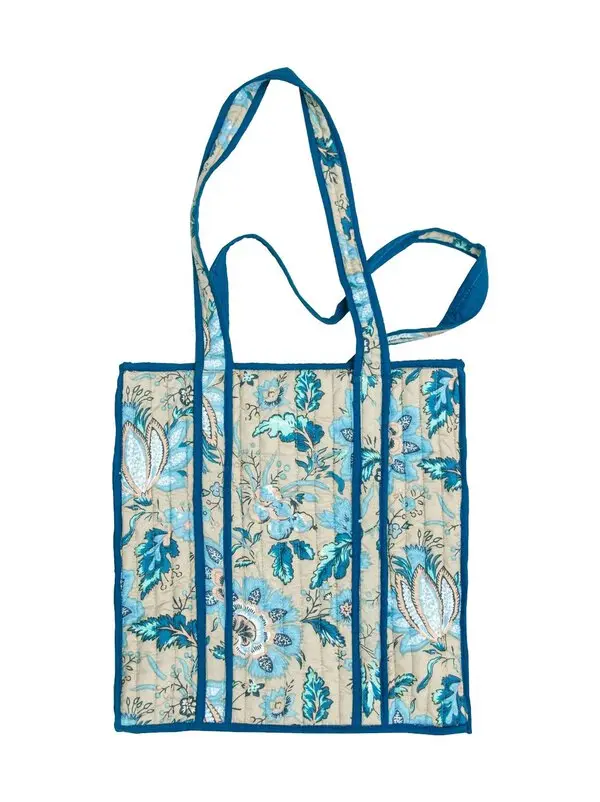 INARA Indigo Lotus Tote Bag - Blue