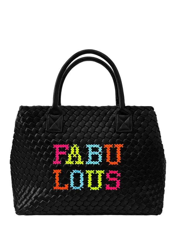 LILLY LOVES Fabulous Woven Vegan Handbag - Black