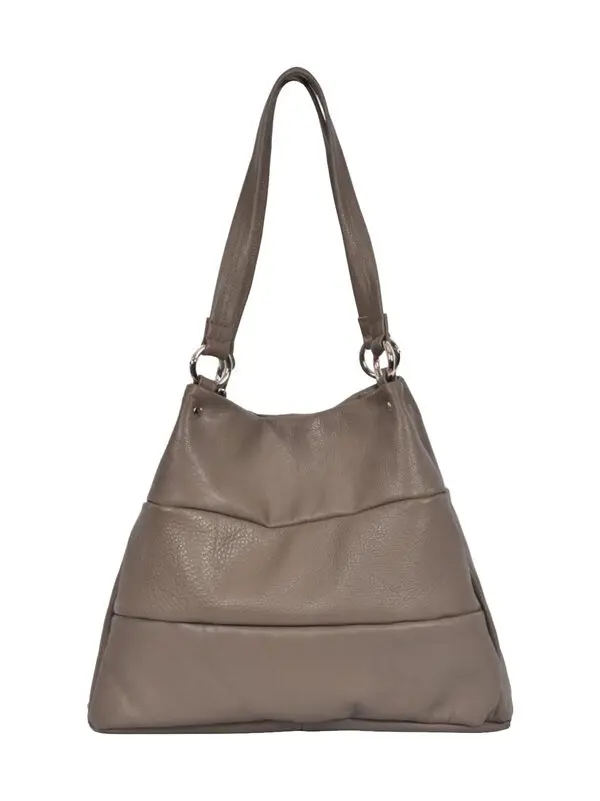 OWEN BARRY Leather Shoulder Bag Clay Marlowe - Grey