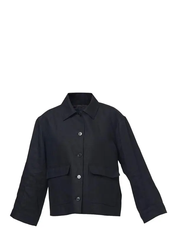 HELEN MCALINDEN Lyndsey Linen Shacket - Black