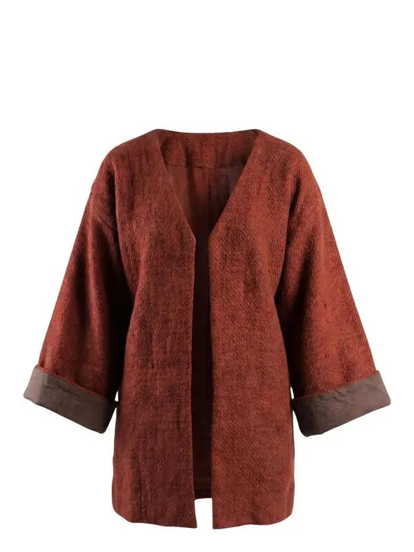 CHARKHA & LOOM Rosefinch Kimono - Red