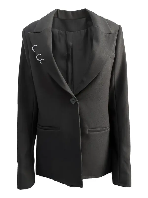 GALLERIADELE Wool Blazer With Piercings - Black
